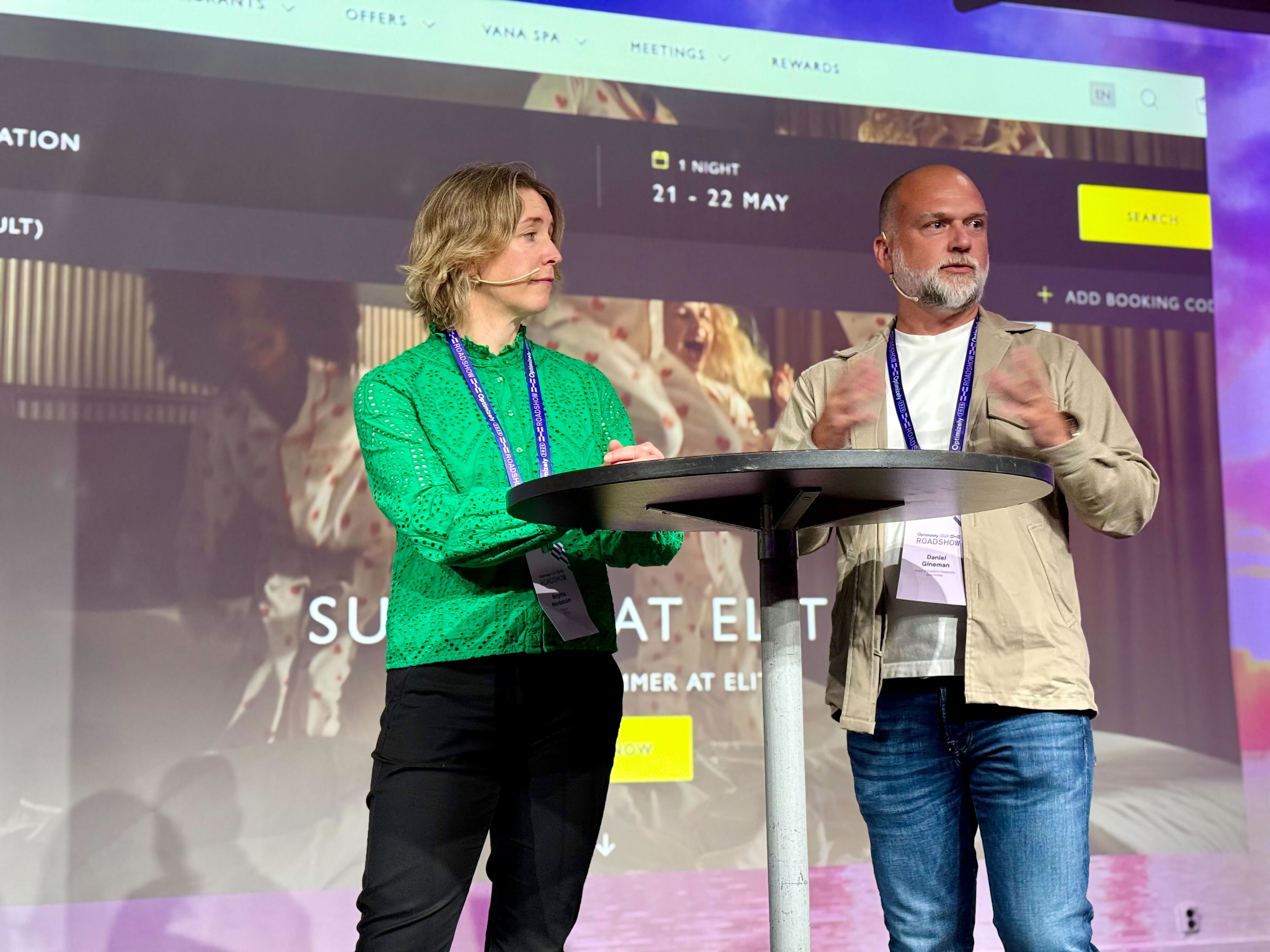 Elite Hotels on stage at Optimizely Experimentation Roadshow