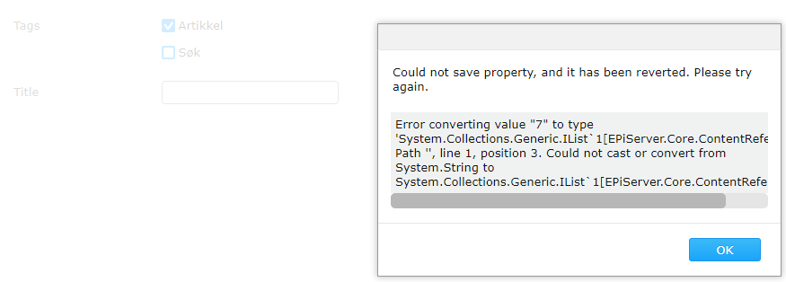 Editing with the SelectMany attribute for a IList of ContentReferences