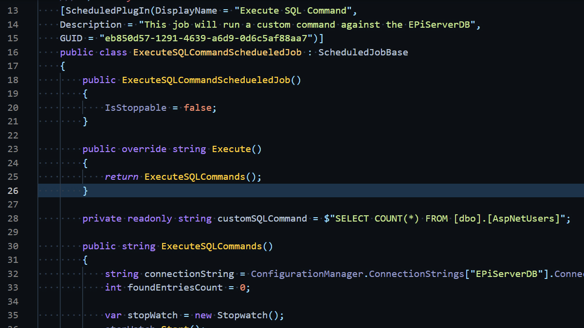 Executing custom SQL Command against the Episerver DB