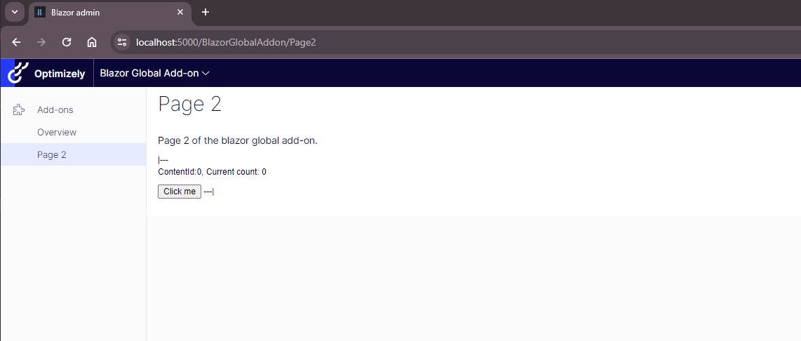 Blazor components in Optimizely CMS admin/edit interface
